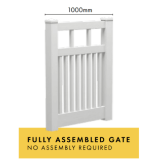 PVC Hamptons Style Semi Privacy Gate 1200mm x 1000mm - Click and ...